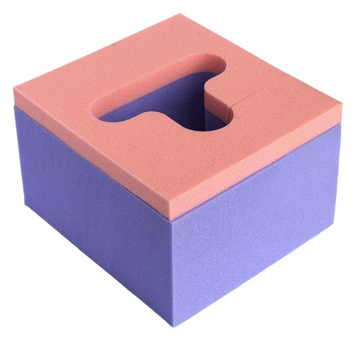 Single Use Foam - Adult Head Positioner with Pink Pad Top and Bottom