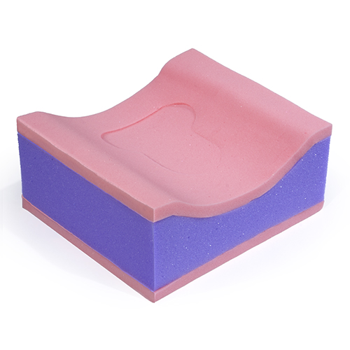 Single Use Foam - Adult Head Positioner with Pink Pad Top and Bottom